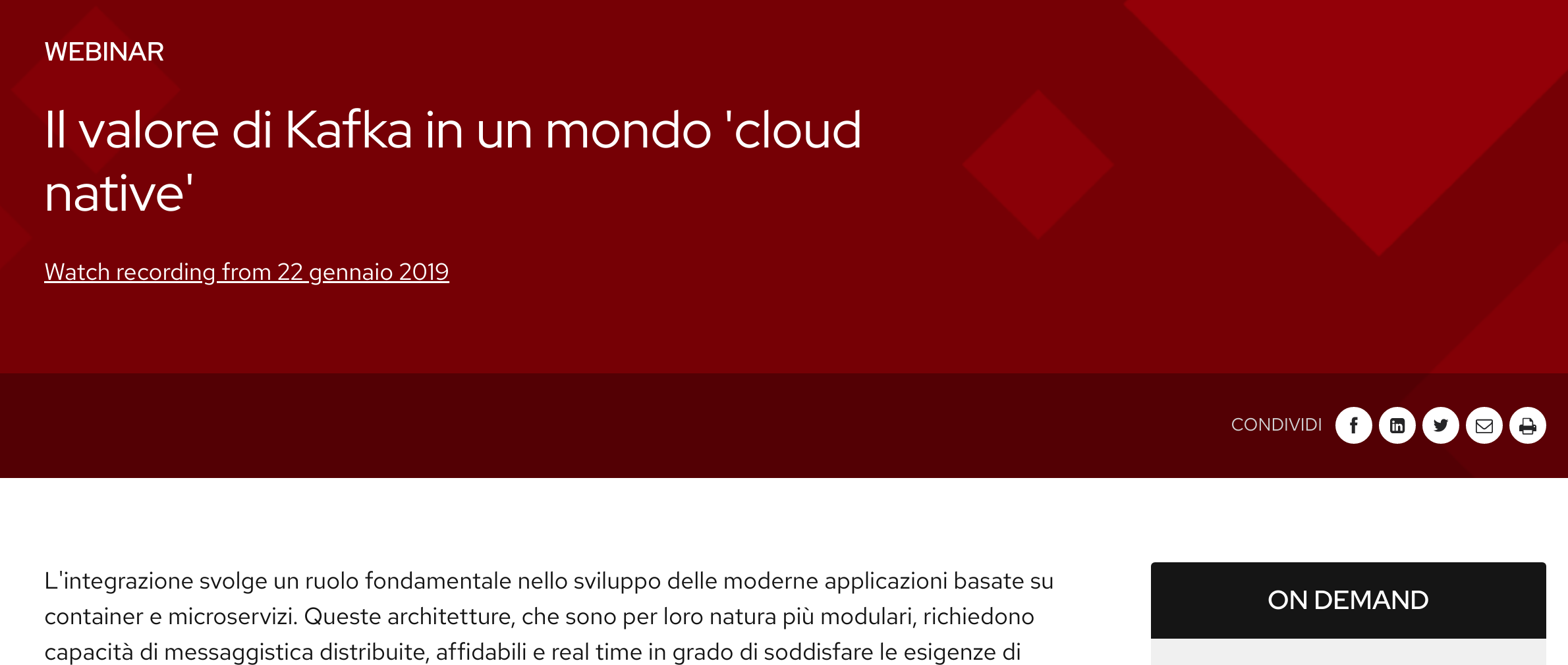 Il valore di kafka in un mondo cloud native | Ugol
